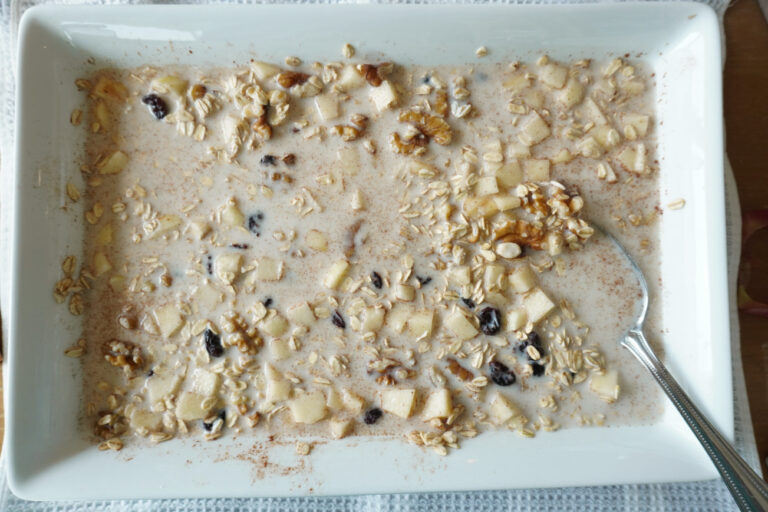 Baked Sprouted Oatmeal with Apples and Cranberries - Nourish Yourself