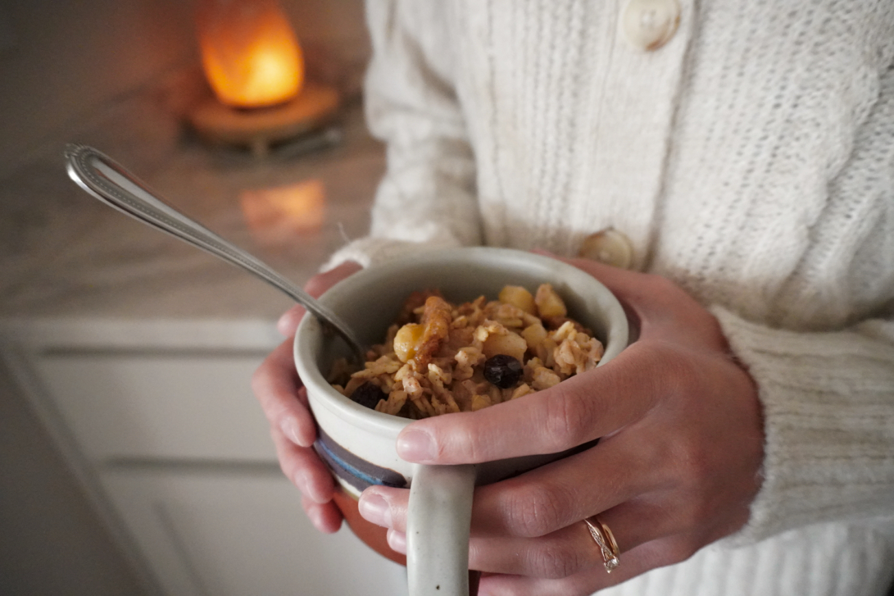 Baked Sprouted Oatmeal with Apples and Cranberries - Nourish Yourself