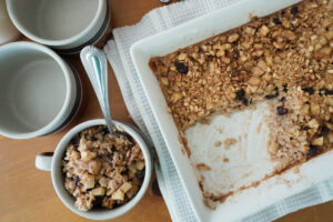 Baked Sprouted Oatmeal with Apples and Cranberries - Nourish Yourself