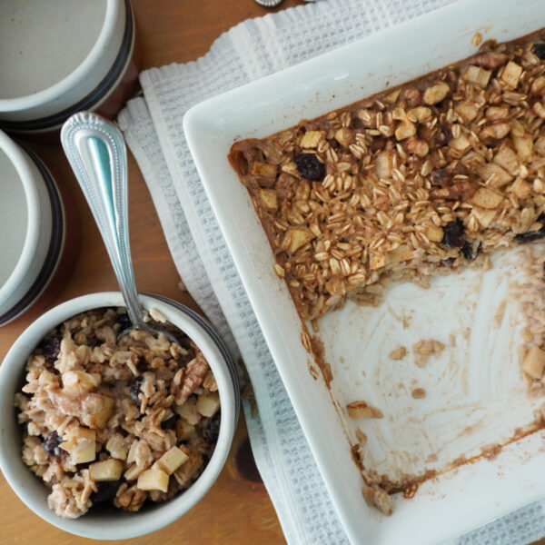 Baked Sprouted Oatmeal with Apples and Cranberries - Nourish Yourself
